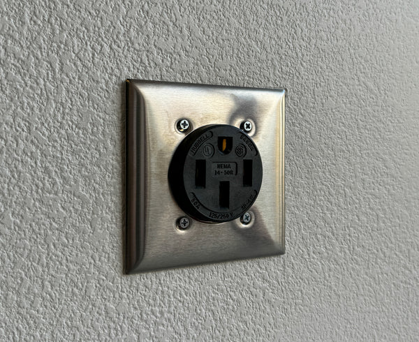 NEMA 14-50 Commercial Grade Outlet + Stainless Steel Faceplate | NeoCharge