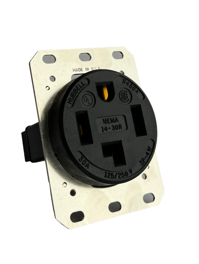 Hubbell 9430R - NEMA 14-30 Commercial Grade Outlet + Stainless Steel ...